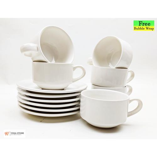 Jual Cangkir Set Keramik Teh Kopi Warna Putih Polos 12 Pc - Kab. Bogor ...