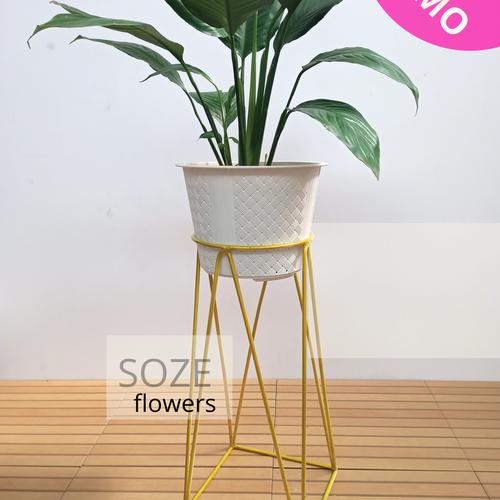 Jual STANDING POT BUNGA MINIMALIS WARNA PUTIH GOLD HITAM - Kota Bandung ...