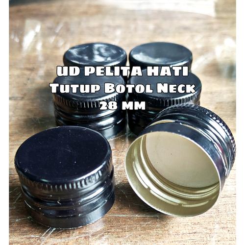 Jual TUTUP ALUMUNIUM BOTOL MARJAN, ASI, DUROL NECK 28 MM - Hitam ...