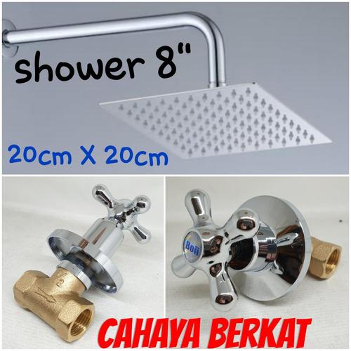 Jual paket wall shower tanam stainless kotak 8in 20cm - Jakarta Utara ...
