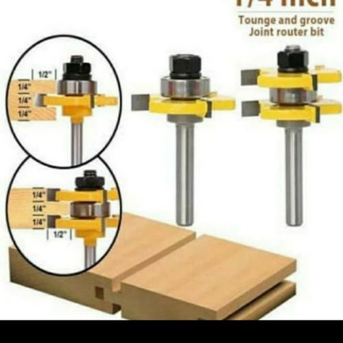 Jual mata profil kayu set ¼"/profil sambungan kayu/router bits tenon ...