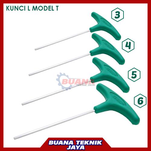 Jual KUNCI L MODEL T TEKIRO 3 4 5 6 - KUNCI L HEXAGONAL MODEL T - 3 ...