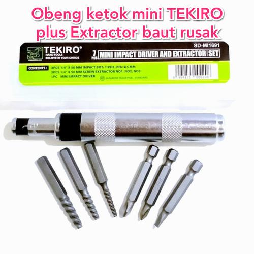 Jual obeng ketok mini TEKIRO and extractor baut rusak obeng getok ...
