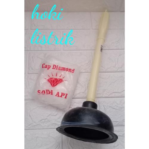 Jual soda api anti sumbat 500gr + kop wc / obat wc mampet + penyedot wc ...