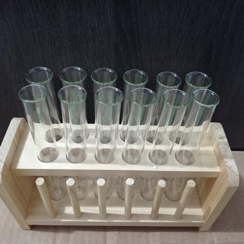Jual Paket Rak Tabung Kayu 12 lubang dengan Test Tube - Jakarta Pusat ...