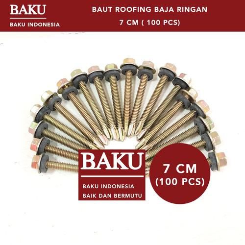 Jual Baut Roofing 7cm (100pcs) / Sekrup Baja Ringan 7cm (100 pcs ...
