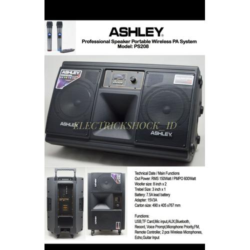 Jual Speaker Portable Aktif ASHLEY PS 208 PS208 Original - Jakarta ...