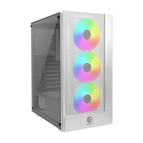 Jual Cube Gaming Lich TG White RGB - include 3 RGB fans ATX Gaming Case ...