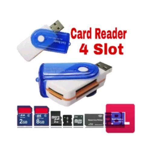 Jual Multi Card Reader 4 in 1 4 Slot Multi Memory Converter - Kota ...