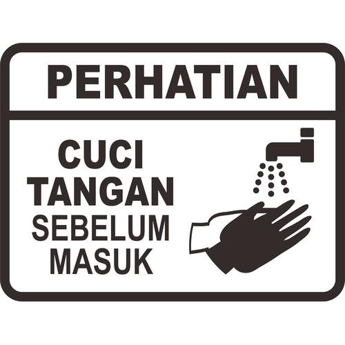 Jual Cutting Sticker Cuci Tangan Sebelum Masuk 1 Warna - Jakarta Timur ...