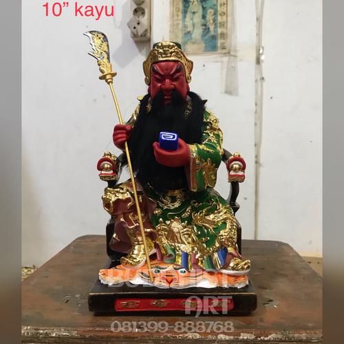 Jual Patung dewa kwankong kwan kong guan yu 10 inch kayu pegang buku 01 ...