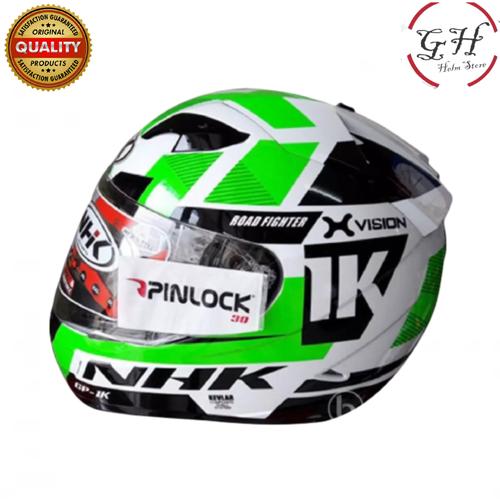 Jual Helm NHK Gp1000 Full face X vision Green White Hijau Putih ...