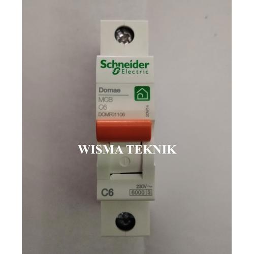 Jual MCB 6A 1P SCHNEIDER DOMAE 6 KA DOMF01106 - Jakarta Timur - Wisma Teknik | Tokopedia
