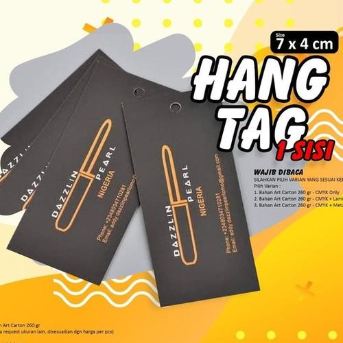Jual Hang Tag / Hangtag / Price Tag / Label Produk - Souvenir 1sisi ...