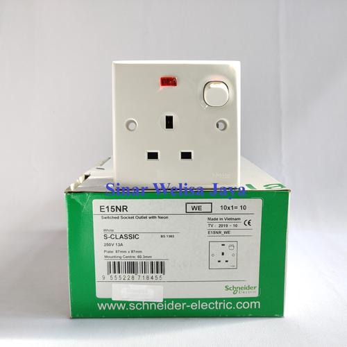 Jual Classic Schneider Stop AC Switched Socket Outlet with Neon - Kota ...