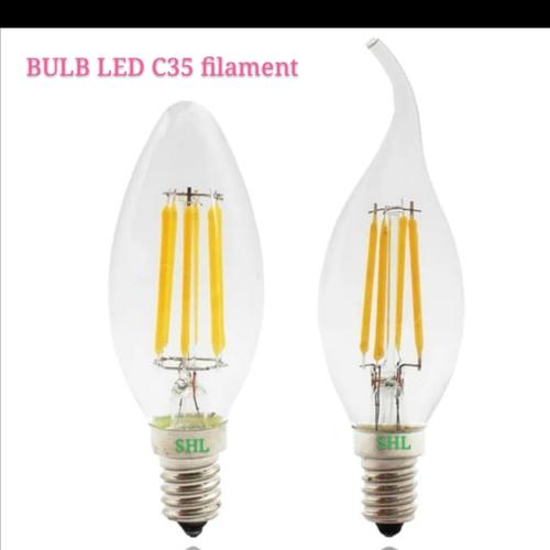 Jual Lampu LED Filament C35 4watt dan 6watt E14/E27 Cahaya Putih/Kuning ...