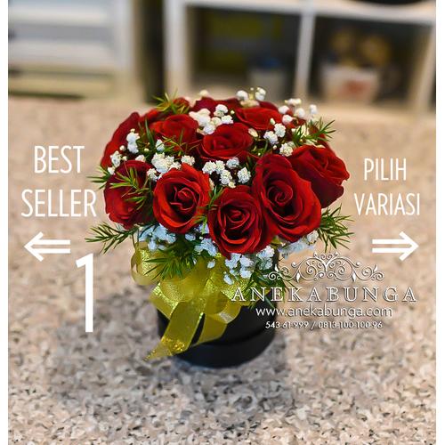 Jual Rangkaian Bunga Mawar Merah Asli Vas Fresh Rose Flower Pot ...