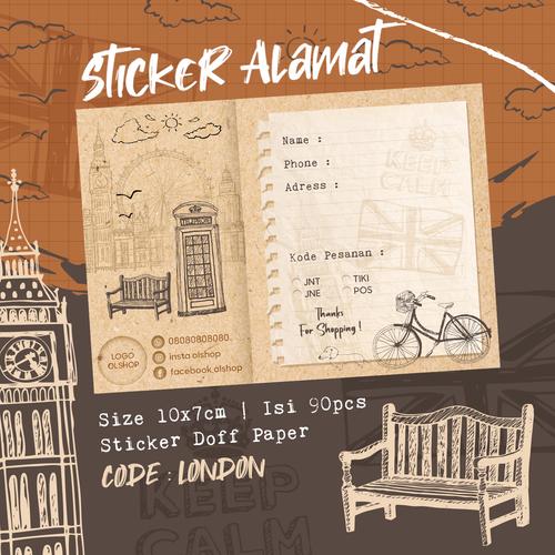 Jual Stiker Alamat Pengiriman Online Shop TEMA LONDON - Kota Medan ...