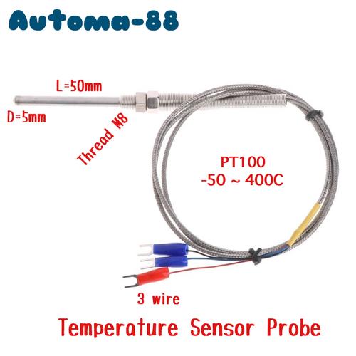 Jual RTD PT-100 PT100 Probe Temperature Thermal Sensor Suhu 3 Wire ...