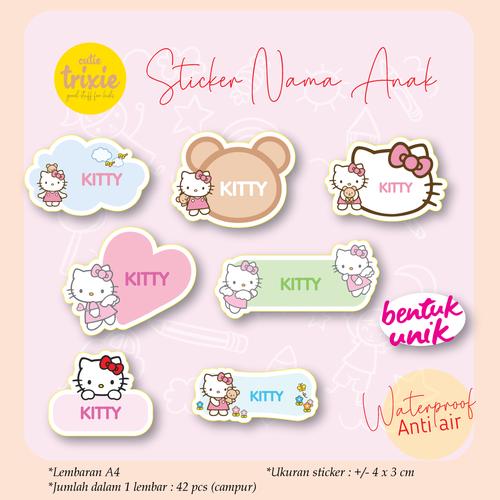 Jual Sticker Label Nama Anak Hello Kitty 1 - Jakarta Barat - Cutie ...