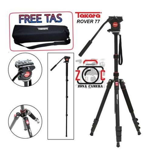 Jual Takara Rover 77 Tripod Monopod 2in1 Video Head Penhead Stand ...