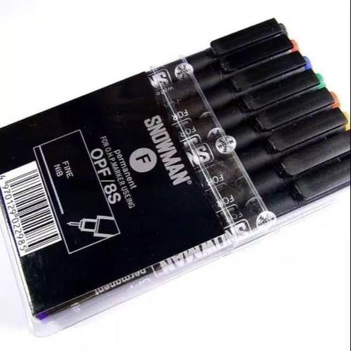 Jual Spidol Snowman OPF / 8S Permanent 8 Warna Drawing Pen - Jakarta ...