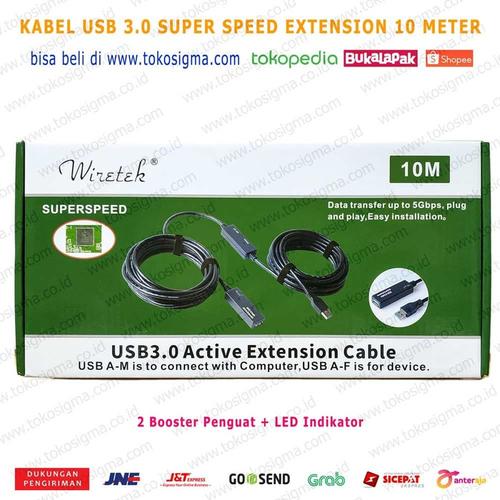 Jual KABEL USB 3.0 EXTENSION 10 meter usb3.0 M-F Active WIRETEK ...