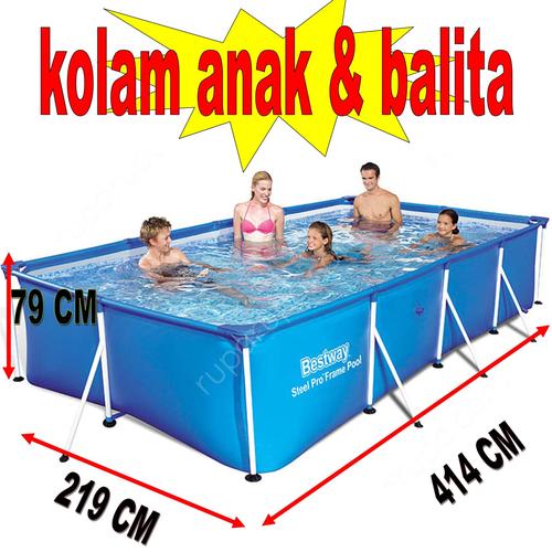 Jual kolam renang anak swimming pool plastik kotak portable balita ...