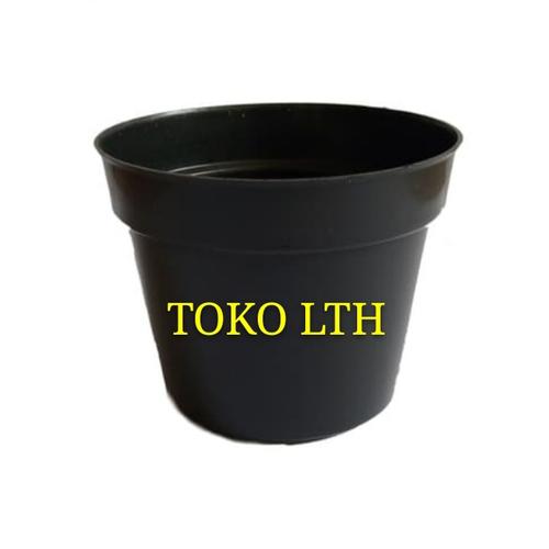 Jual POT HITAM 12 CM POLOS PLASTIK / POT BUNGA / POT TANAMAN BIBIT ...