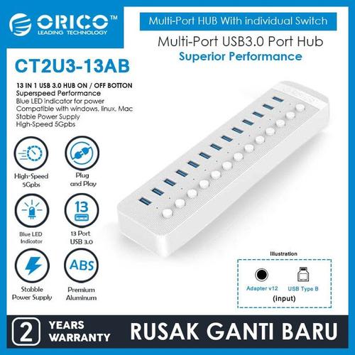 Jual ORICO 13 Port USB Hub With Individual Switches - CT2U3-13AB ...