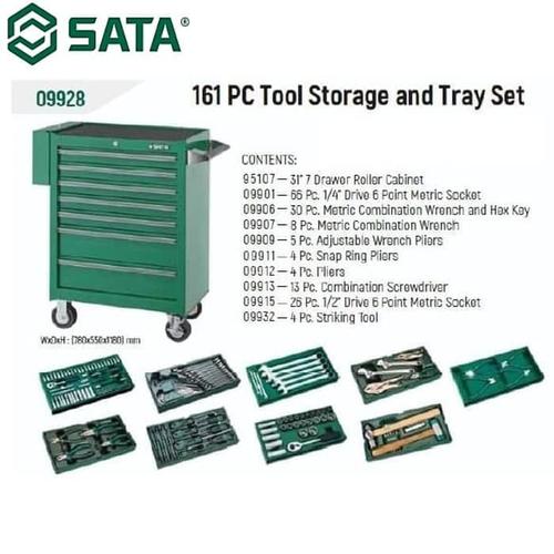 Jual TOOLS KIT SET - 161 PC. 7 DRAWER TOOL TROLLEY SET 09928 SATA TOOLS ...