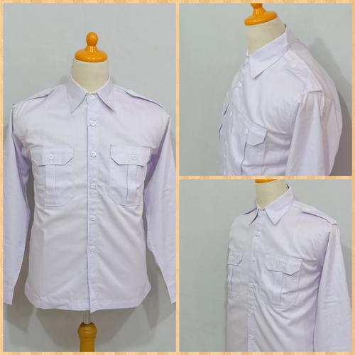 Jual Kemeja Seragam PDH PDL ASN Putih Hitam Kantong Dua Lengan Panjang ...