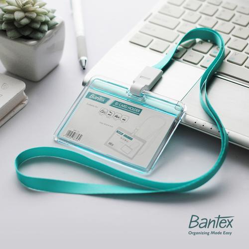 Jual Bantex Transparent ID Card Holder Lanyard Landscape Sky Blue #8867 ...