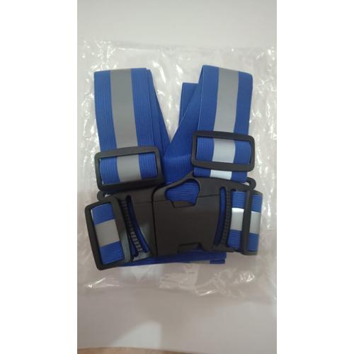 Jual rompi karet vest biru,safety vest rubber reflective elastic V ...