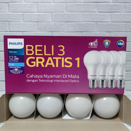 Jual Paket Isi 4 Promo Lampu Led Philips 12w Mycare Multipack Led 12 Watt - Kota Tangerang ...