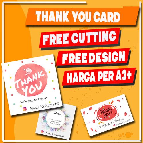 Jual Cetak Kartu Ucapan Thank You Card Custom A3+ Bahan Art Karton 260 ...