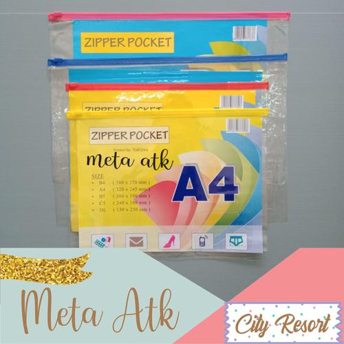 Jual Map Plastik Zipper Pocket Zip Bag Plastik Map Bening A4 & B4 - A4 ...