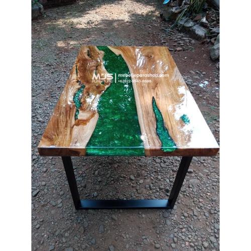 Jual Meja resin kayu jati solid river flow dining table - Kab. Jepara - MJS Furniture | Tokopedia
