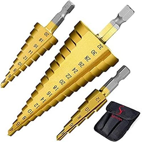 Jual STEP DRILL DRIL MATA BOR BESI PAGODA KERUCUT SET ISI 3 - Kab ...