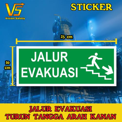 Jual Sticker Jalur Evakuasi Turun Tangga Kanan 25x10cm - Kab. Sidoarjo ...