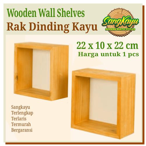 Jual Rak dinding kayu 22x22x10cm Wooden rack shelves rak dinding unik ...