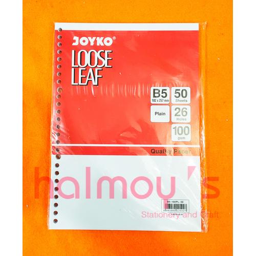 Jual LOOSE LEAF / KERTAS ISI BINDER / FILE JOYKO PLAIN / POLOS B5 - Kota Medan - Halmoy | Tokopedia