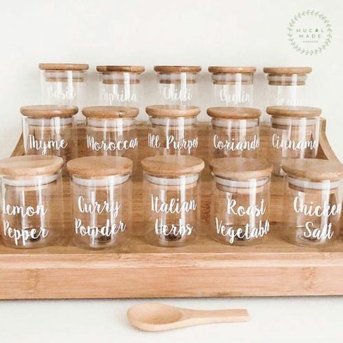 Jual TOPLES KACA BULAT WADAH MAKANAN SNACK TEMPAT BUMBU DAPUR STIKER ...