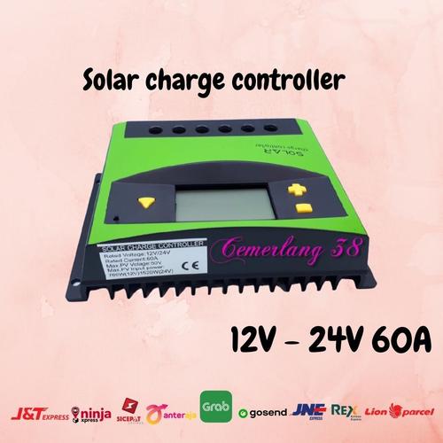 Jual Solar Panel Charger Controller Panel Surya 60A 12V 24V Cell PWM 60 ...