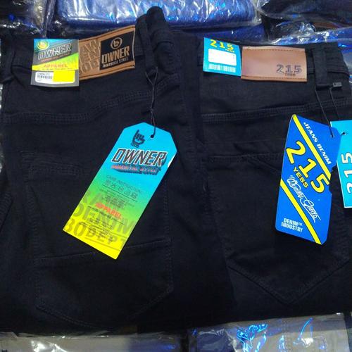 Jual celana jeans pria stretch karet soft jeans hitam pekat panjang ...