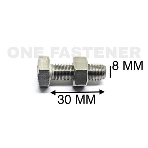 Jual Baut Mur M8x30 Stainless Steel Anti Karat Bolt Sus 304 Baut 13 ...