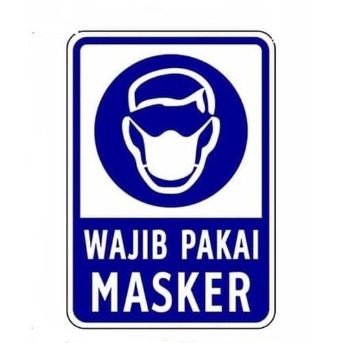 Jual sticker wajib pakai masker uk 30x20cm 30x20cm sign rambu - Jakarta ...