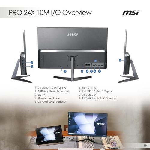 Jual PC AIO MSI Pro24X-10M i5 10210/4/1TB/23,8"FHD/Win10 - PC All In ...