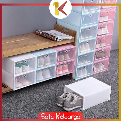 Promo SK-C158 Kotak Sepatu Lipat Transparan Tebal Shoes Storage Box ...