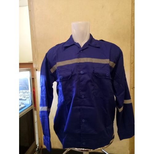 Jual BAJU SERAGAM KERJA SAFETY LENGAN PANJANG BIRU BCA Ukuran M-XL ...
